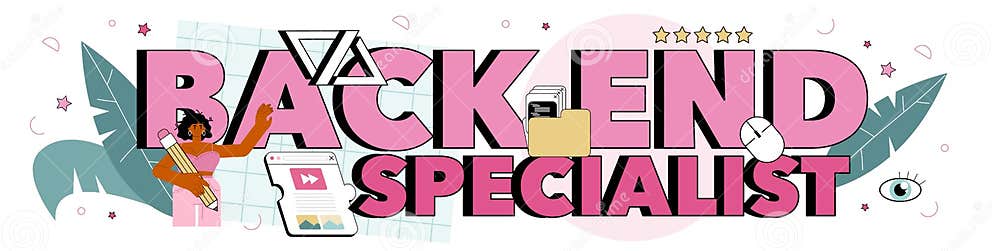 Back End Specialist Typographic Header. Software Development Stock Vector - Illustration of back ...