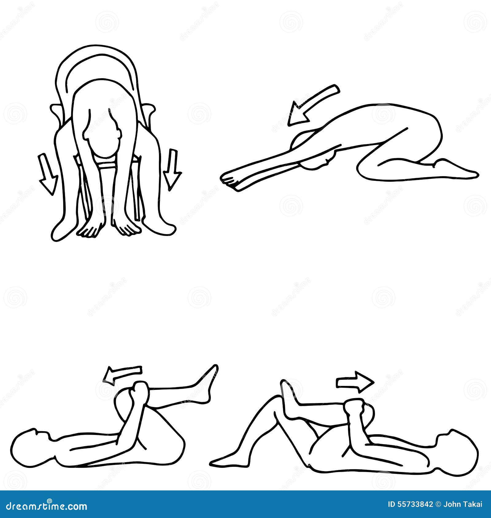 Back Exercise Routines stock vector. Illustration of fitness - 55733842