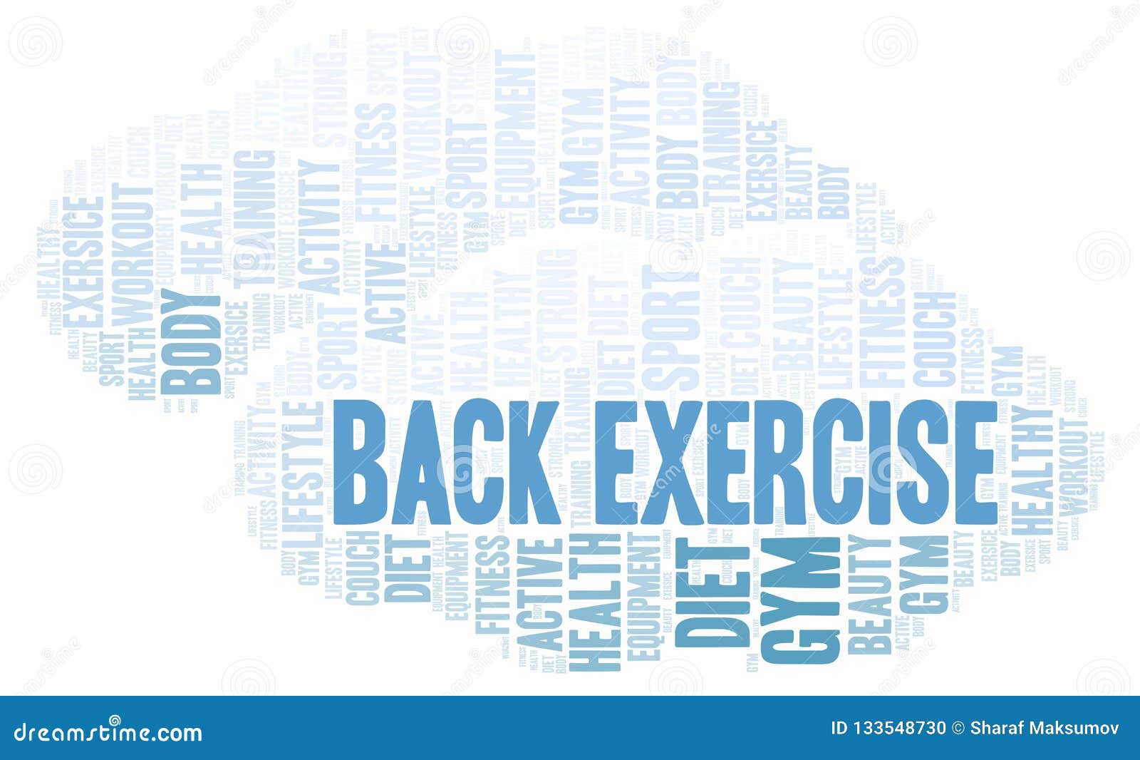Back Exercise word cloud stock illustration. Illustration of healthy ...
