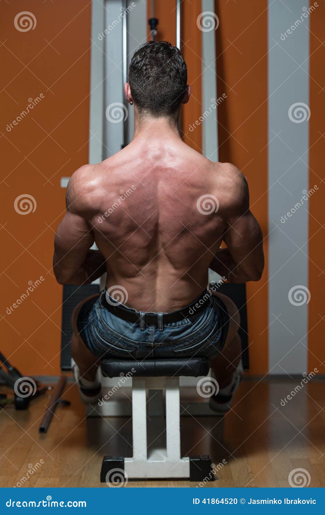 Back Exercises on a Seated Row Machine Stock Photo - Image of conscious ...