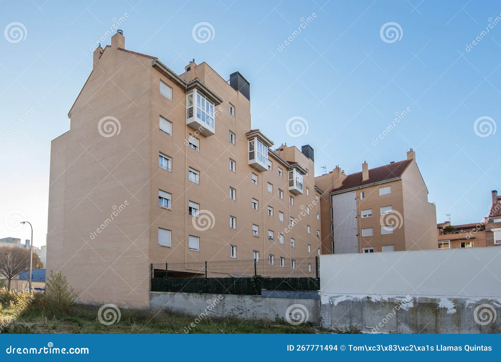 Back Facade of Residential Building on a Clear Winter Day Stock Photo ...
