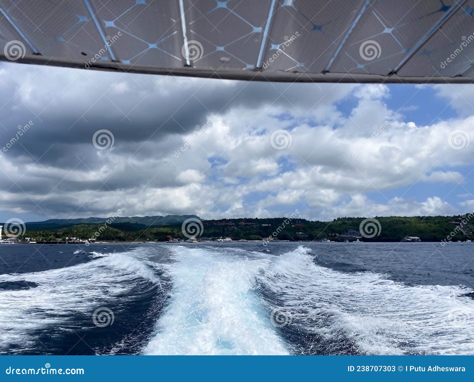 The Back of a Fast Boat that is Moving. Stock Image - Image of trail ...