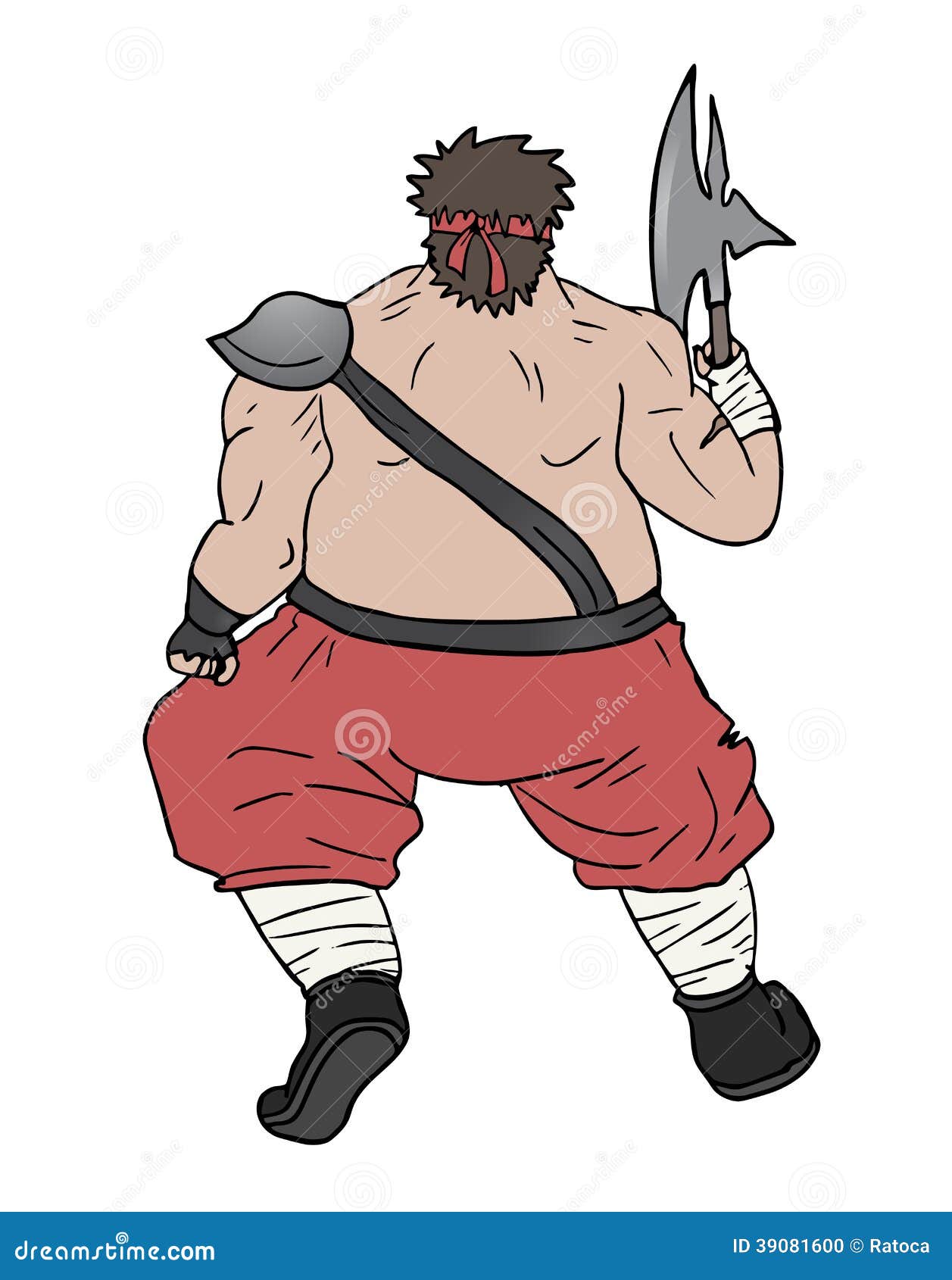 Back fat warrior stock vector. Illustration of weapon - 39081600