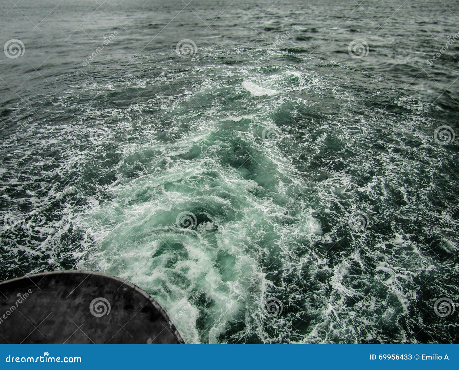 Back of Ferry Boat Crossing Ocean Stock Image - Image of traveling ...