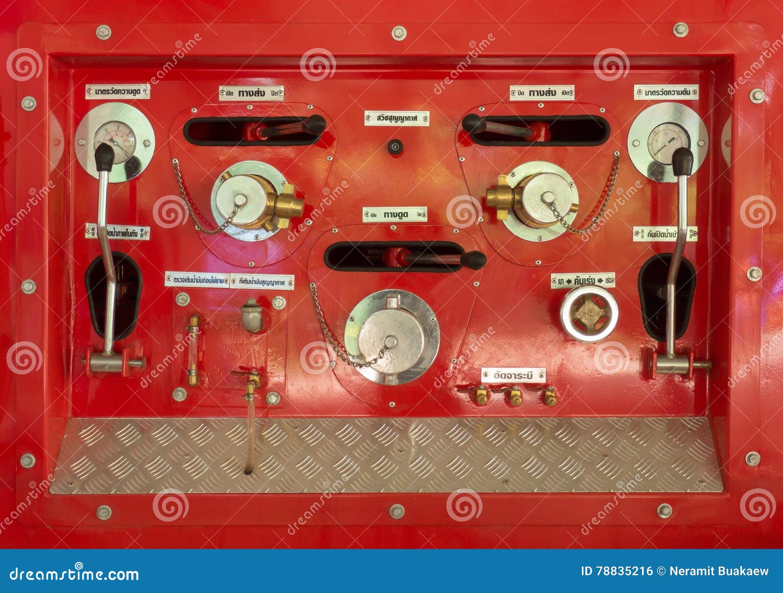 Back of a Fire Truck . Dials and Controls Stock Photo - Image of food ...