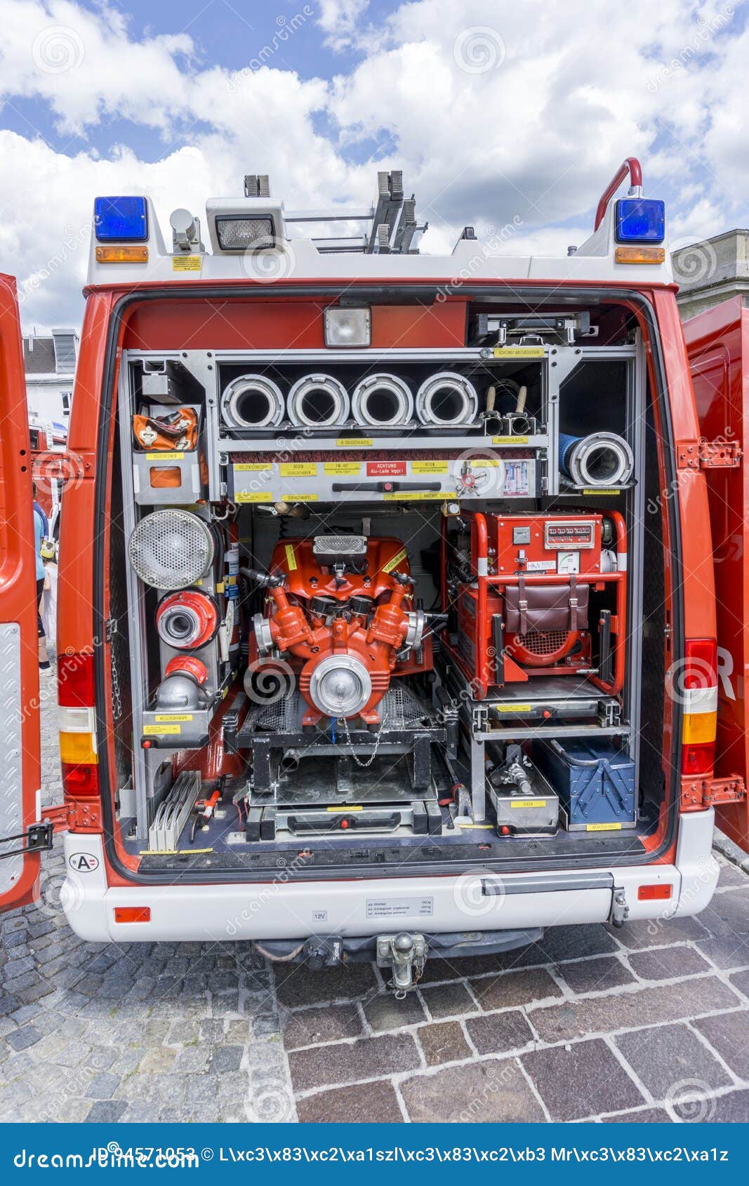 Back of Fire Truck on a Firefighting Show in Austria Editorial Stock ...