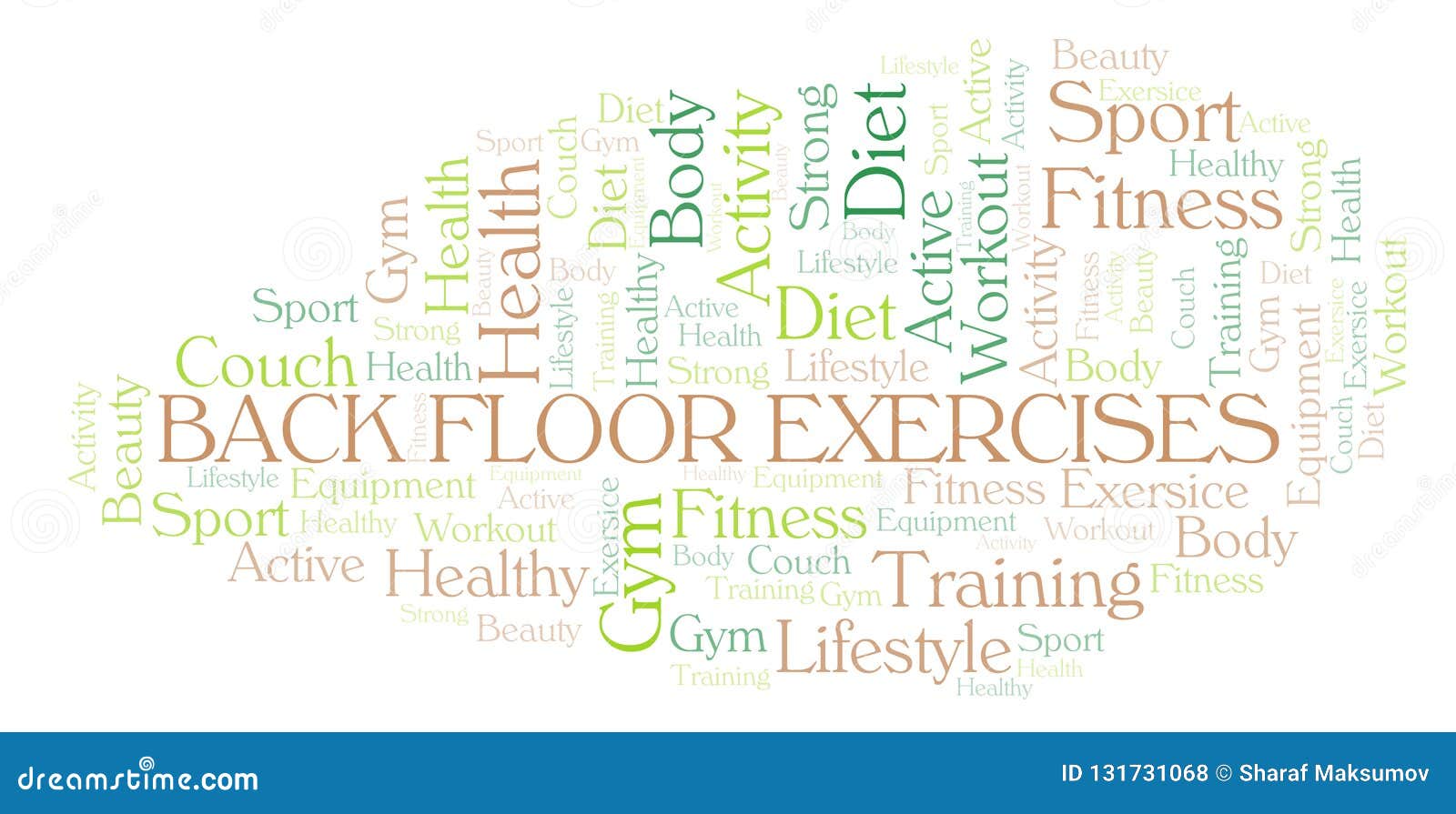 Back Floor Exercises Word Cloud. Wordcloud Made with Text only Stock ...