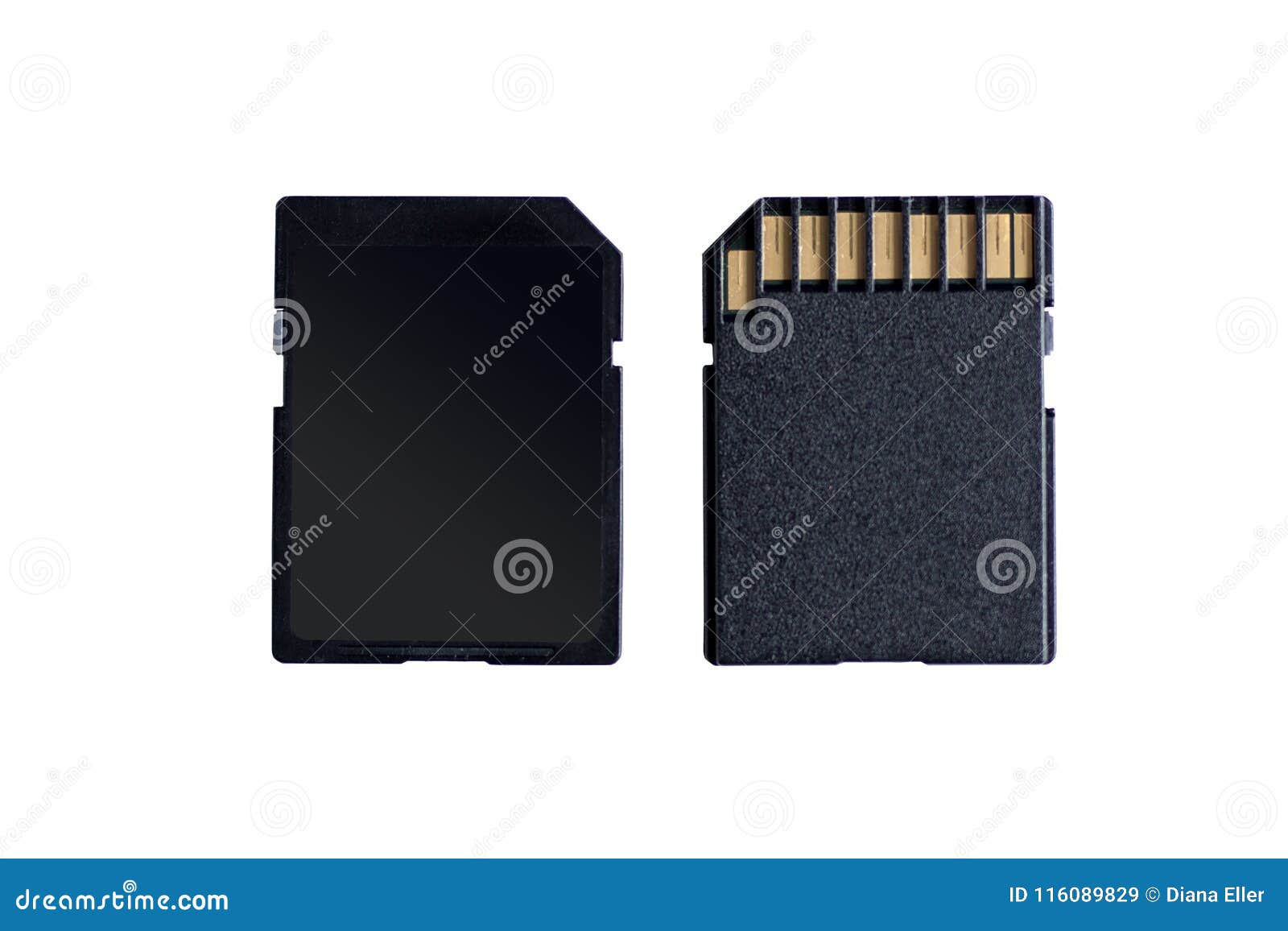 Back and Front View of Sd Memory Card Isolated on White Stock Image ...
