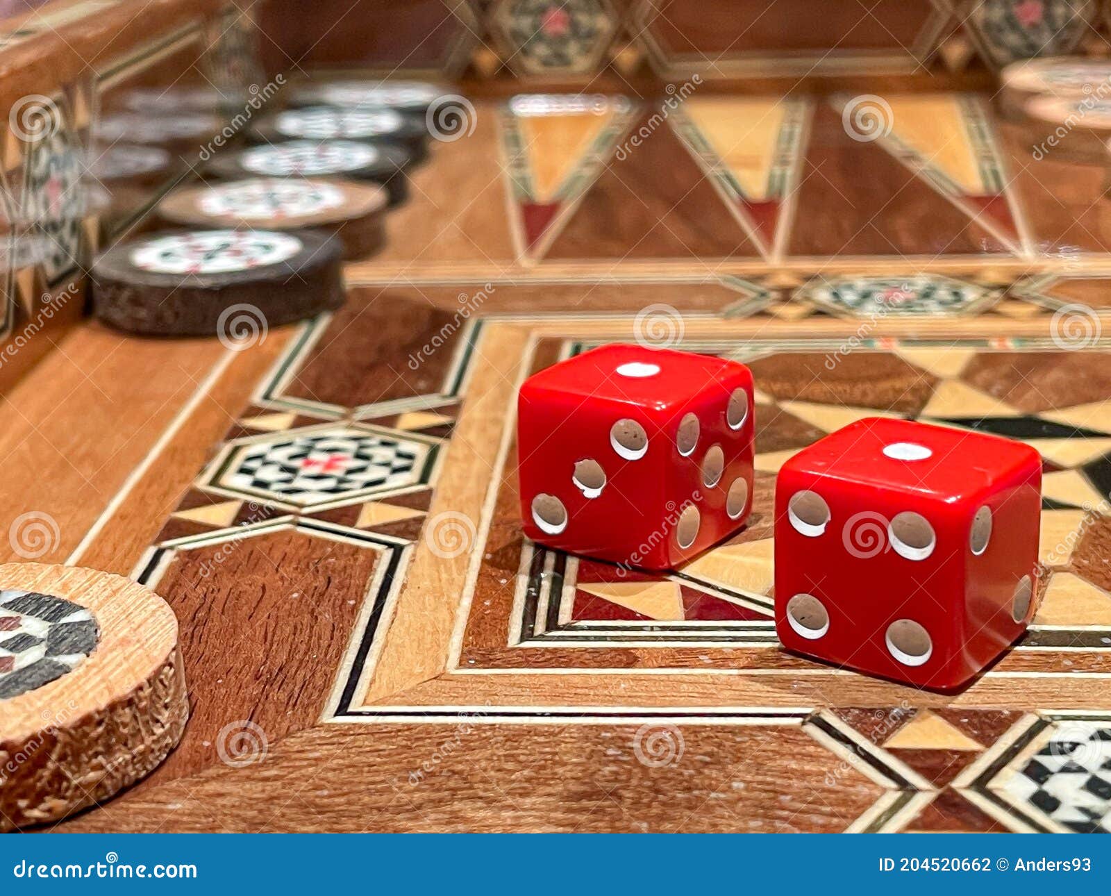 Back Gammon Board Game Counters Foto de Stock - Imagem de lazer, cubo ...