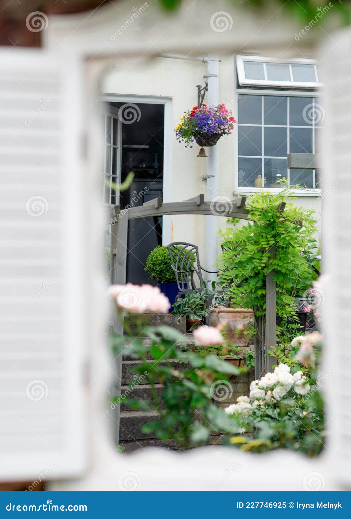 View of the Back Garden through the Window Stock Image - Image of plant ...