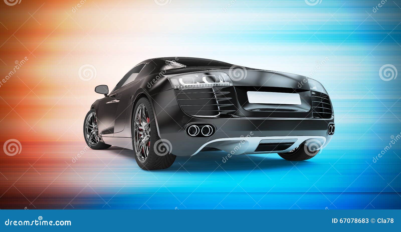 Back of a Generic Black Sport Car Stock Illustration - Illustration of ...