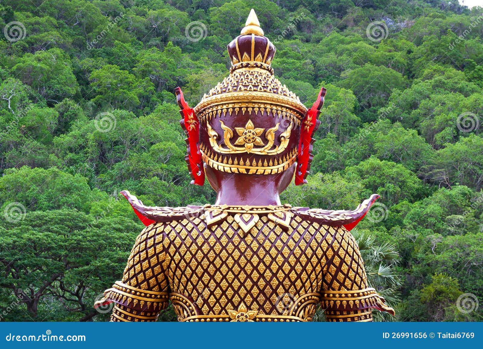 Back of Giant Guard at a Temple of Thailand. Stock Photo - Image of ...