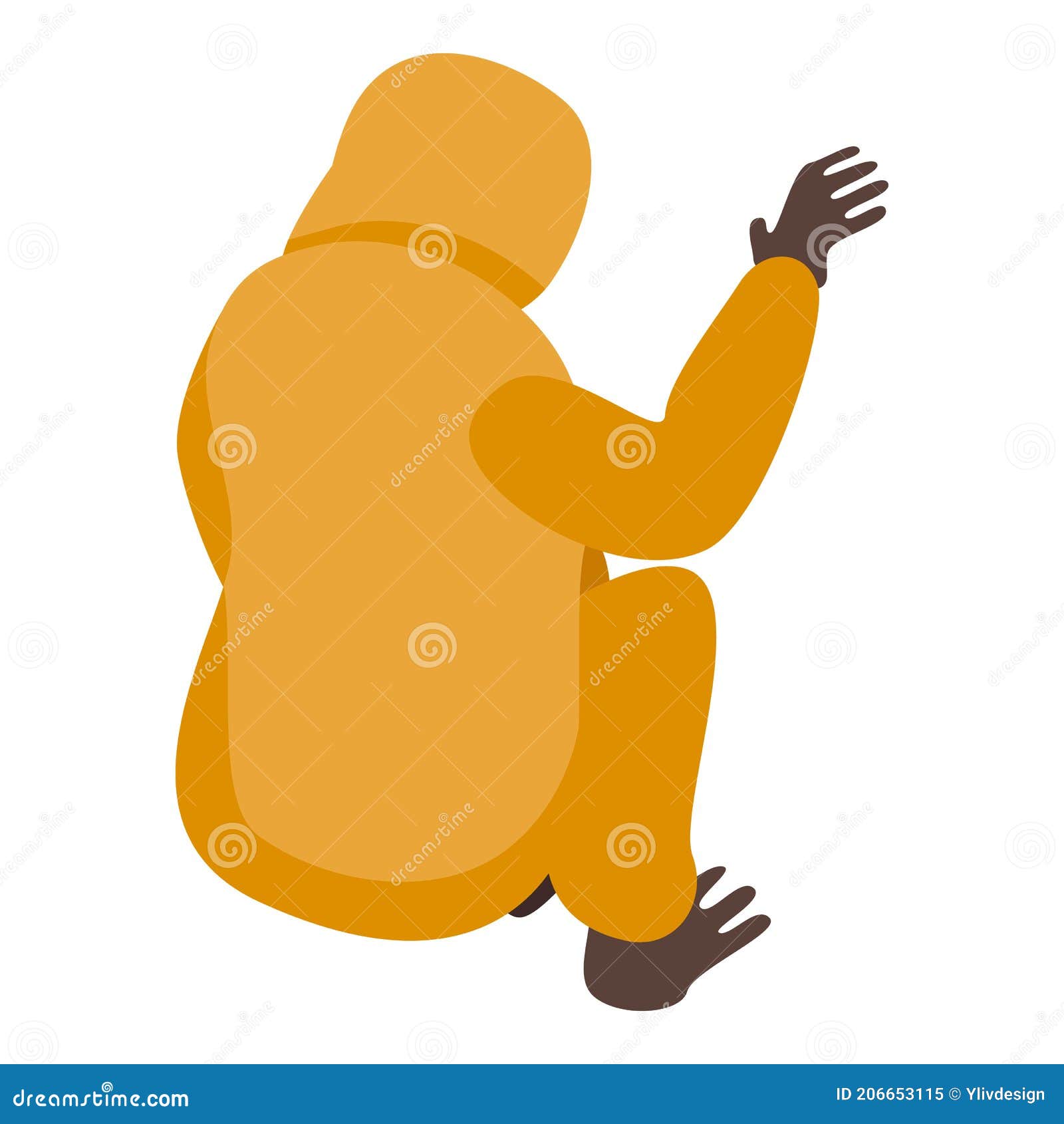 Back Gibbon Icon, Isometric Style Stock Illustration - Illustration of ...
