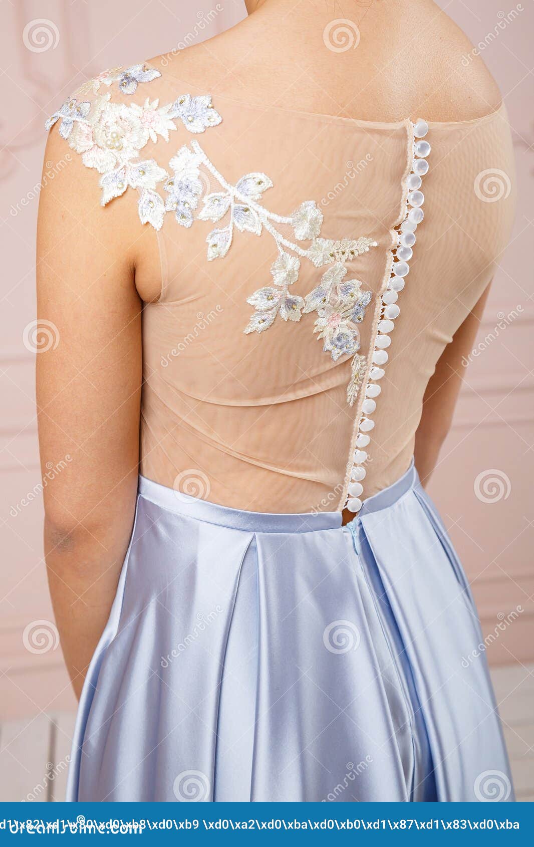 The Back of a Girl in a Dress Stock Image - Image of caucasian ...