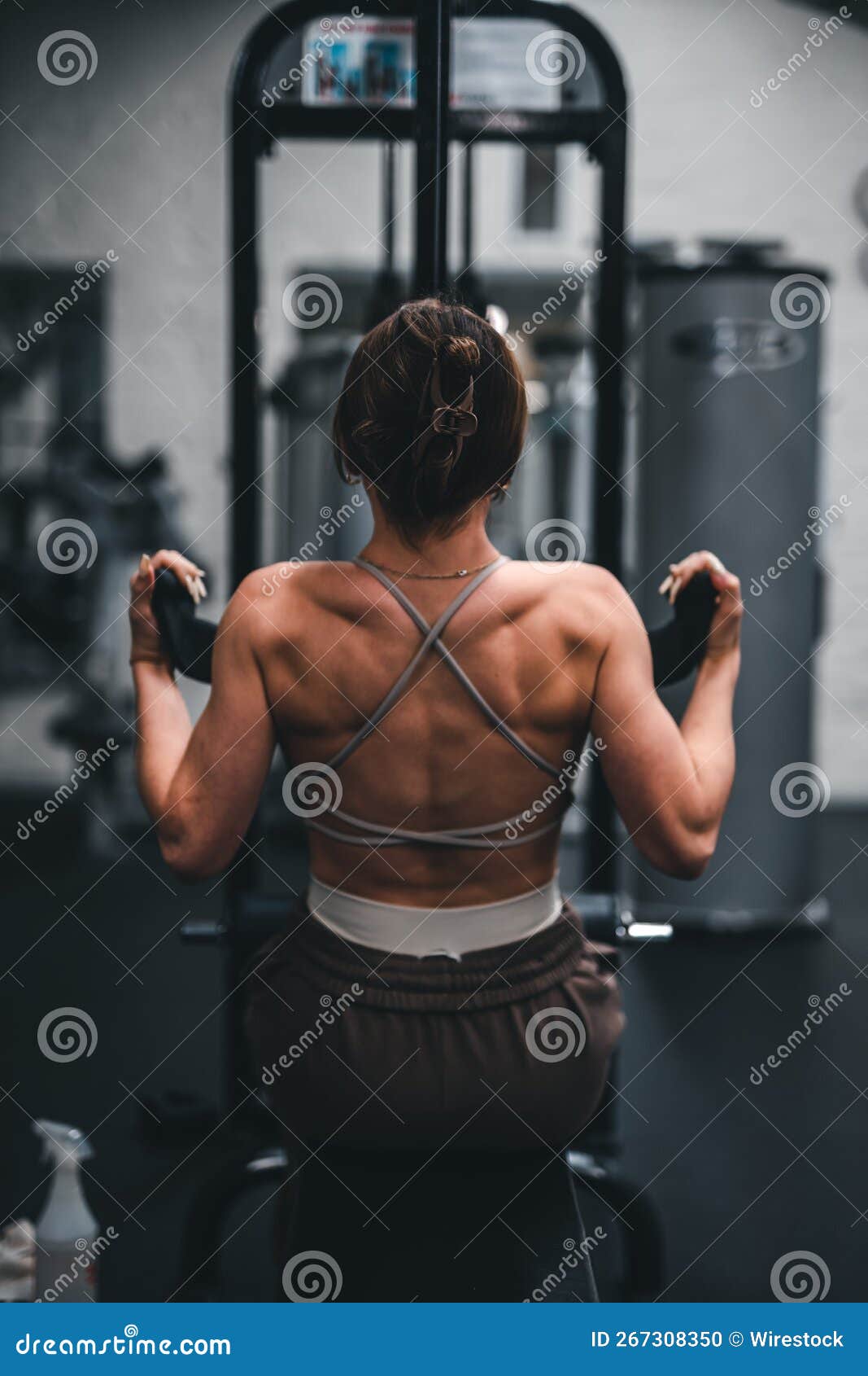 Back of the Girl Working Out in the Gym. Stock Photo - Image of sport ...