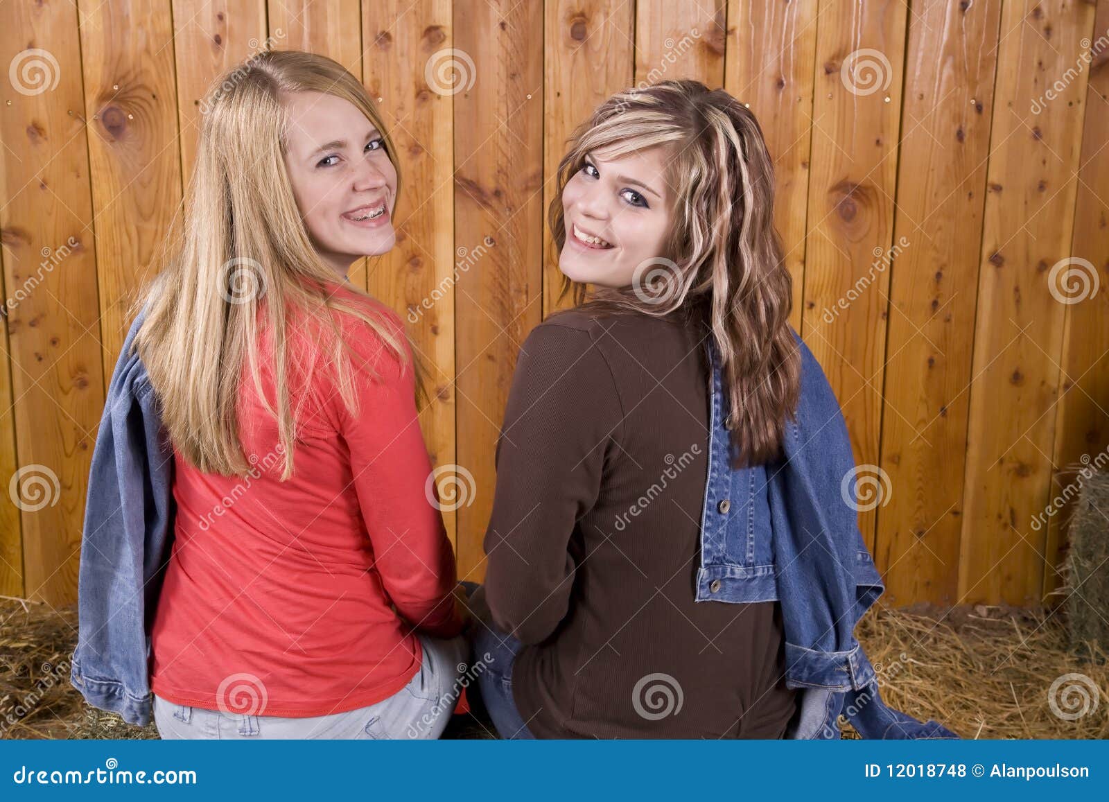 Back Of Girls Turned And Smiling Stock Photo - Image: 12018748