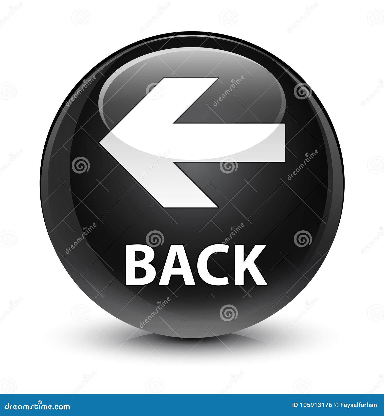 Back Glassy Black Round Button Stock Illustration - Illustration of ...