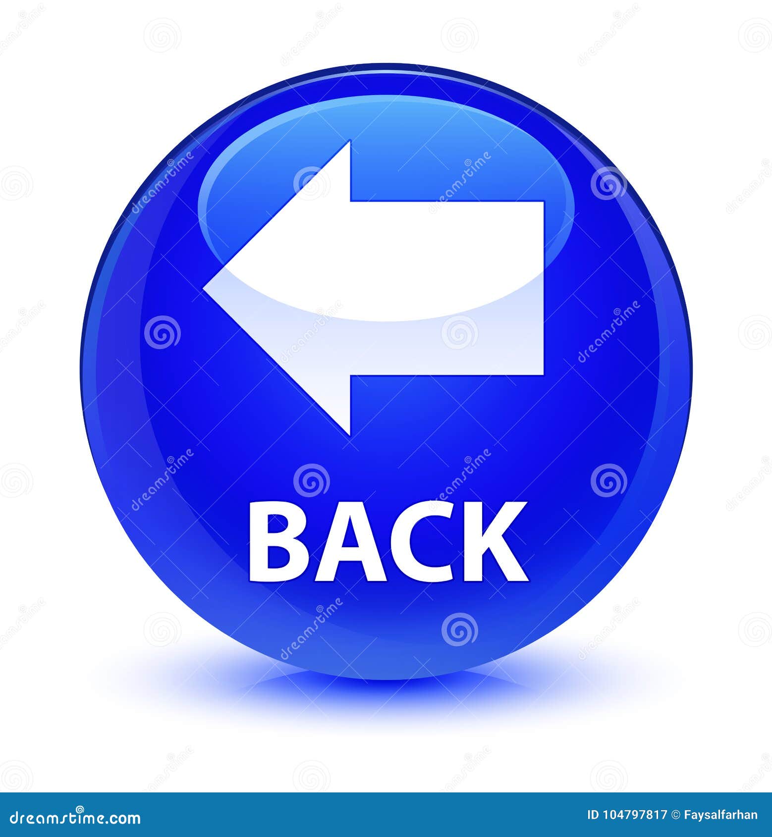 Back Glassy Blue Round Button Stock Illustration - Illustration of ...