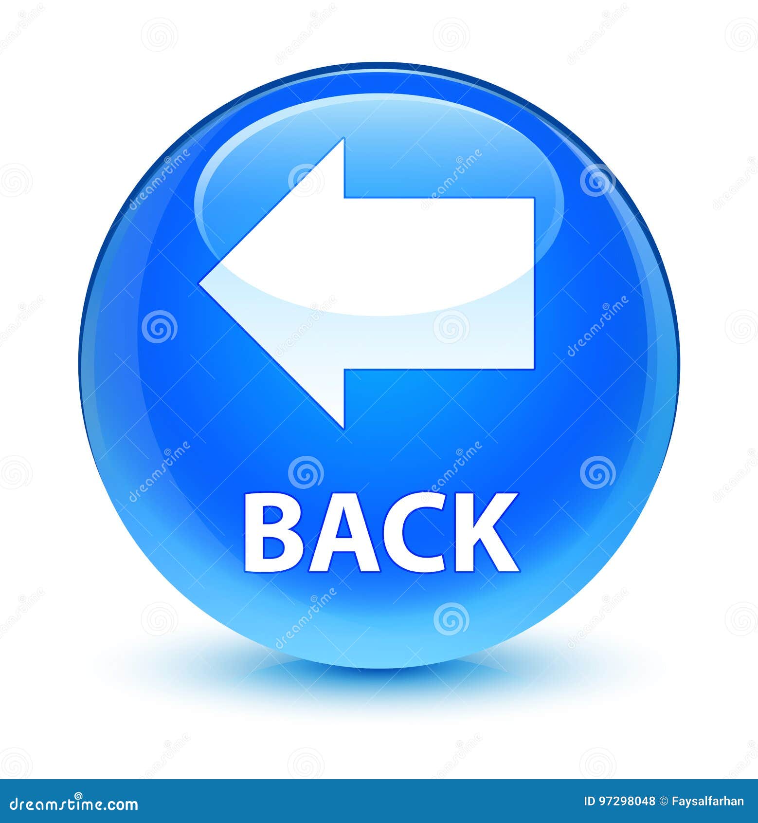 Back Glassy Cyan Blue Round Button Stock Illustration - Illustration of ...