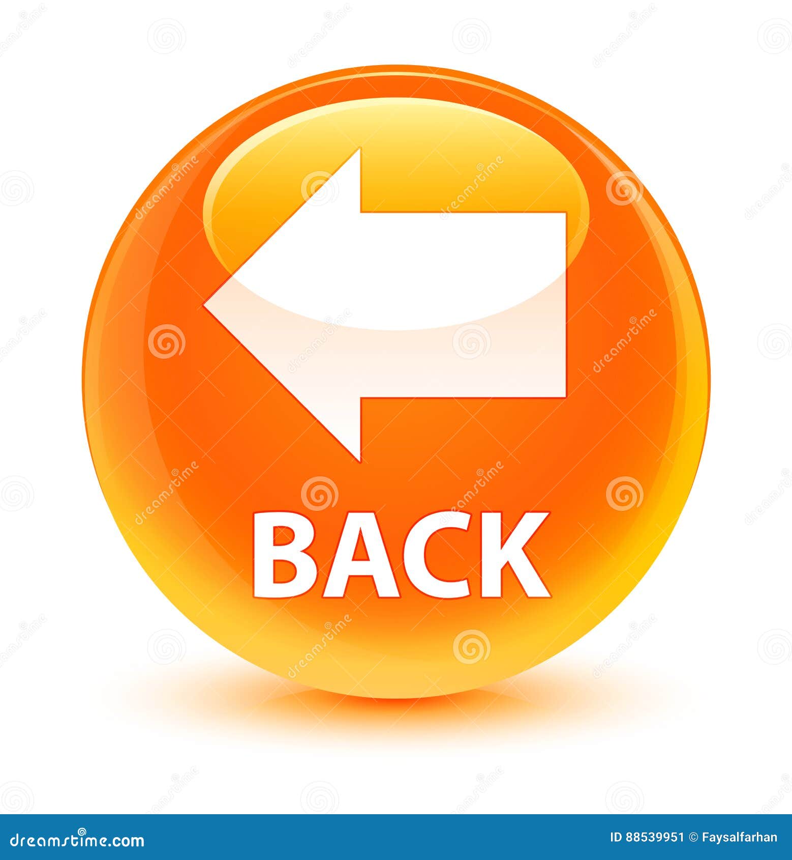 Back Glassy Orange Round Button Stock Illustration - Illustration of ...
