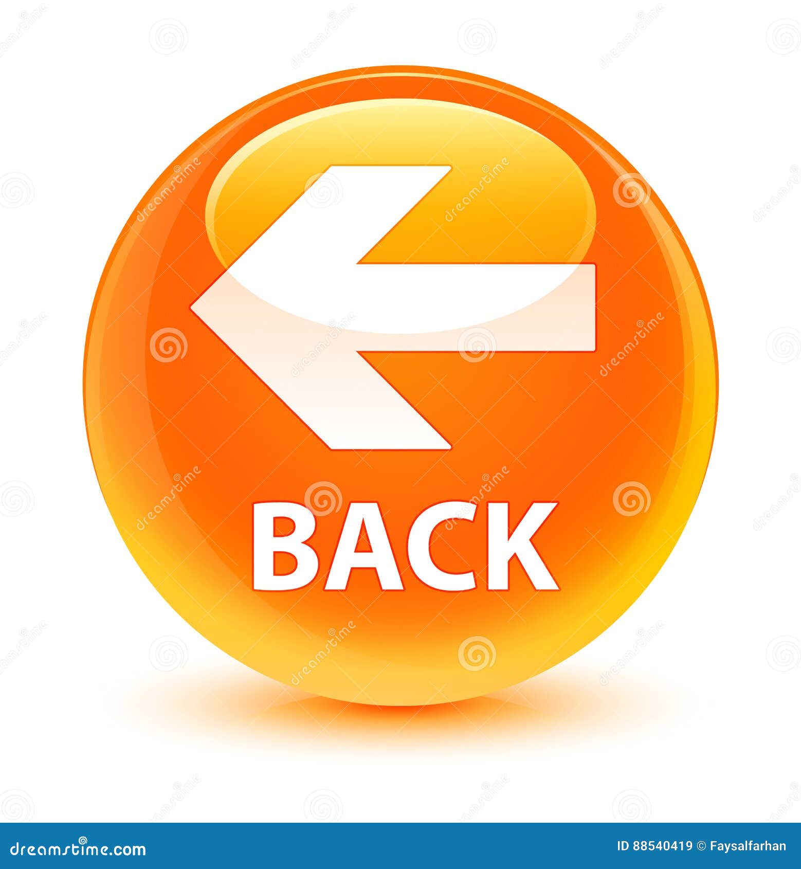 Back Glassy Orange Round Button Stock Illustration - Illustration of ...