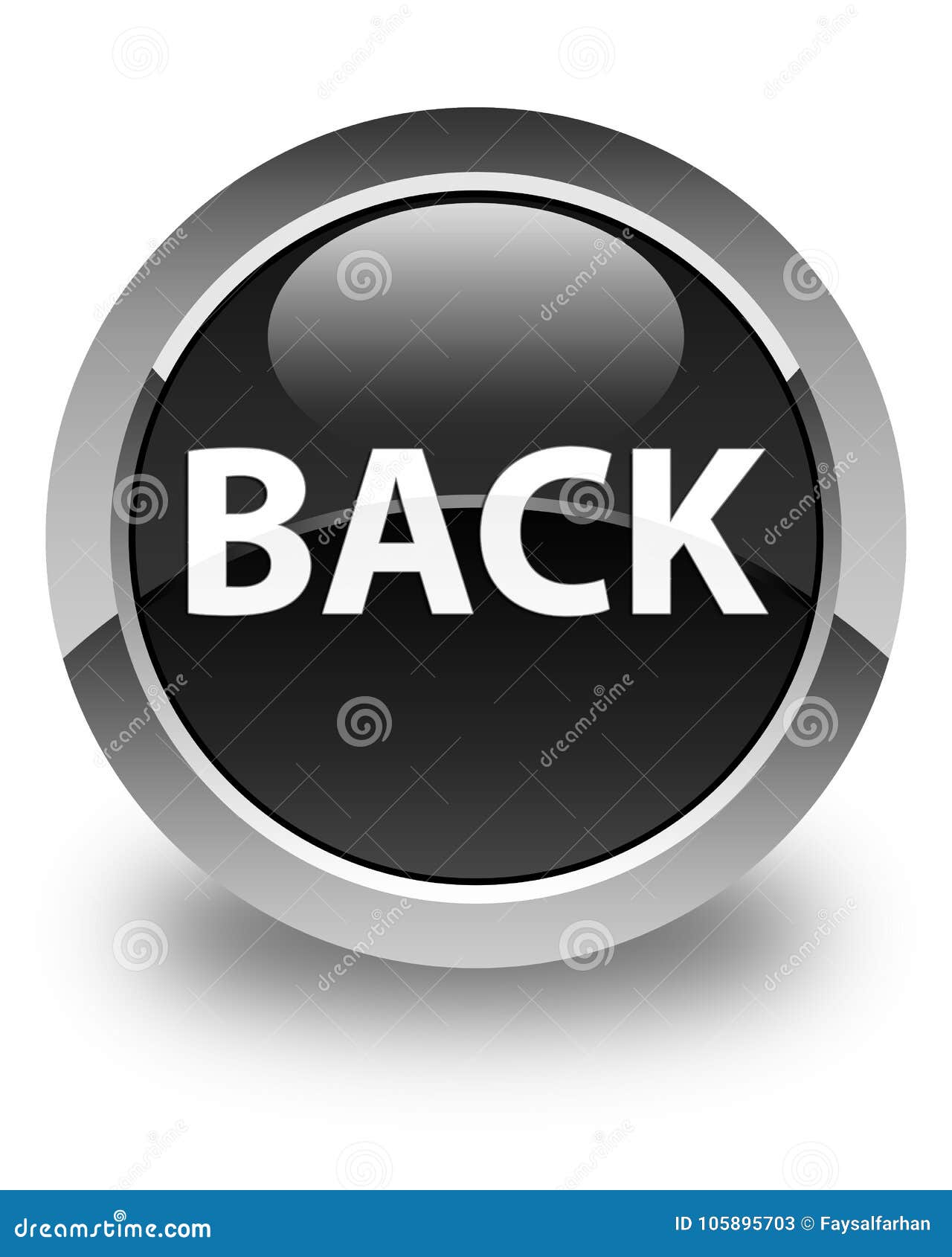 Back Glossy Black Round Button Stock Illustration - Illustration of ...