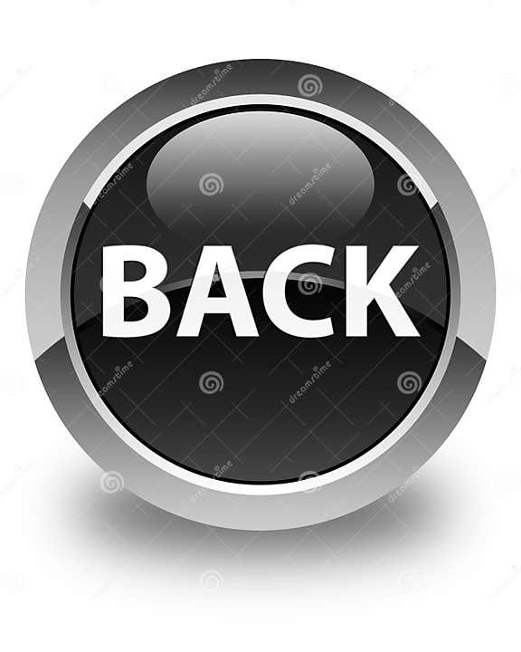 Back Glossy Black Round Button Stock Illustration - Illustration of ...