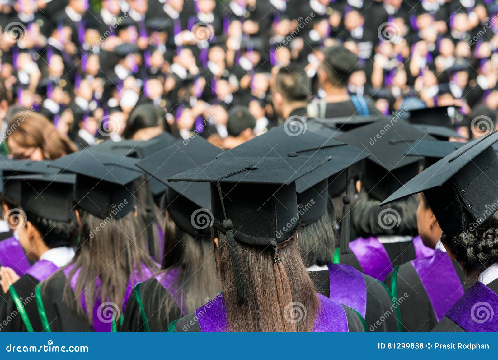 Back of Graduates during Commencement at University. Stock Photo ...