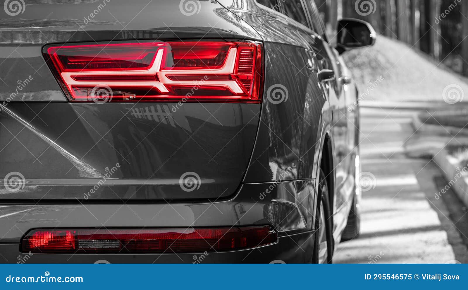The Back of a Gray Expensive Crossover Car Stock Image - Image of back ...