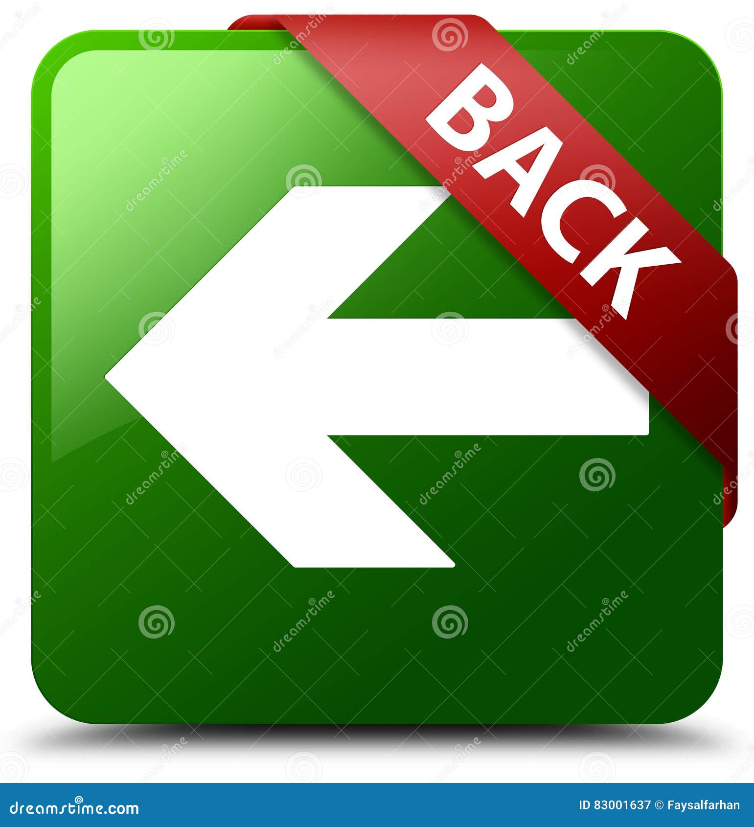 Back green square button stock illustration. Illustration of square ...