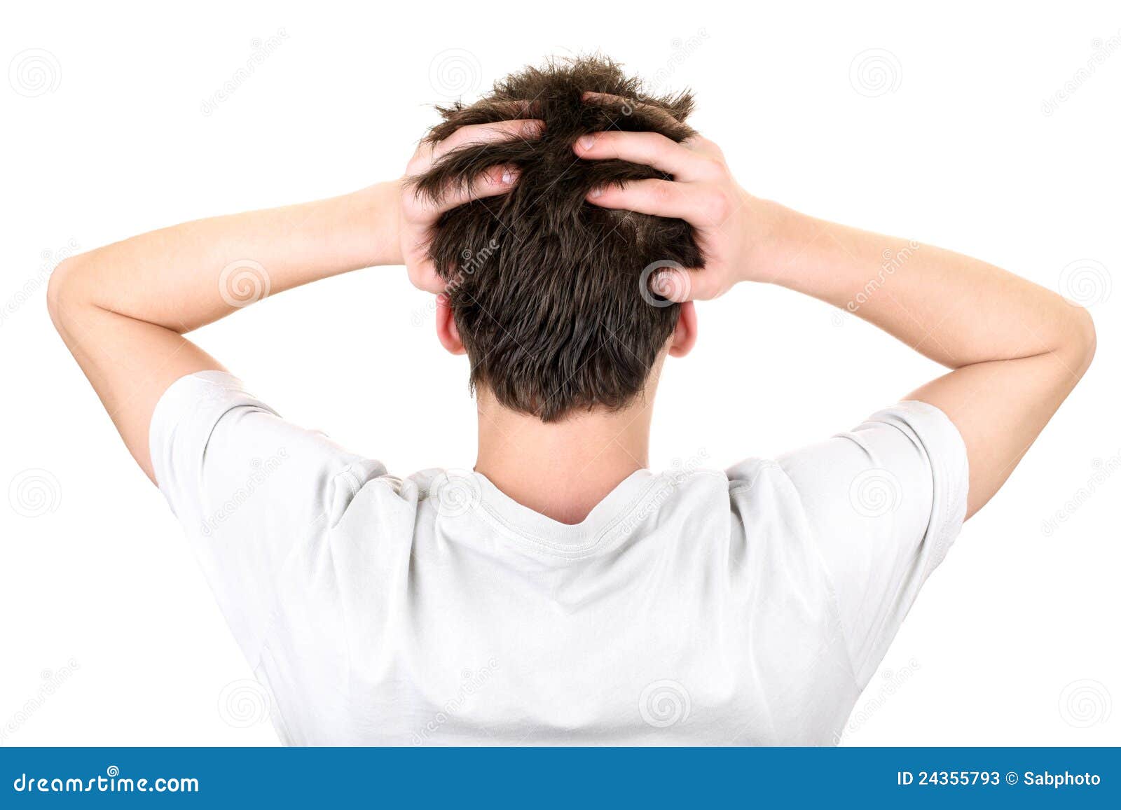 Back of the head stock image. Image of hands, catch, shaggy - 24355793
