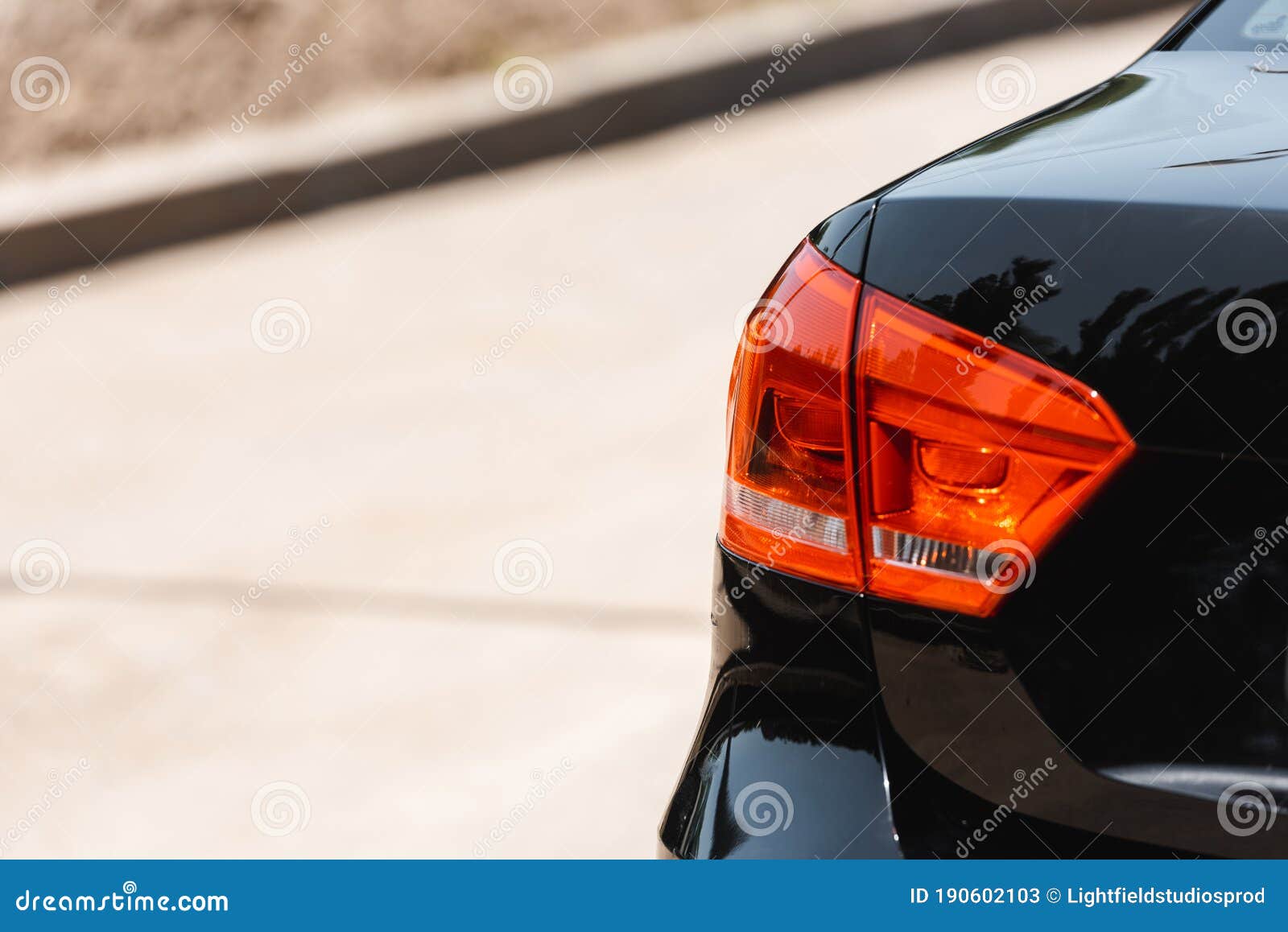 Back Headlights of Black Car on Stock Image - Image of auto, outside ...