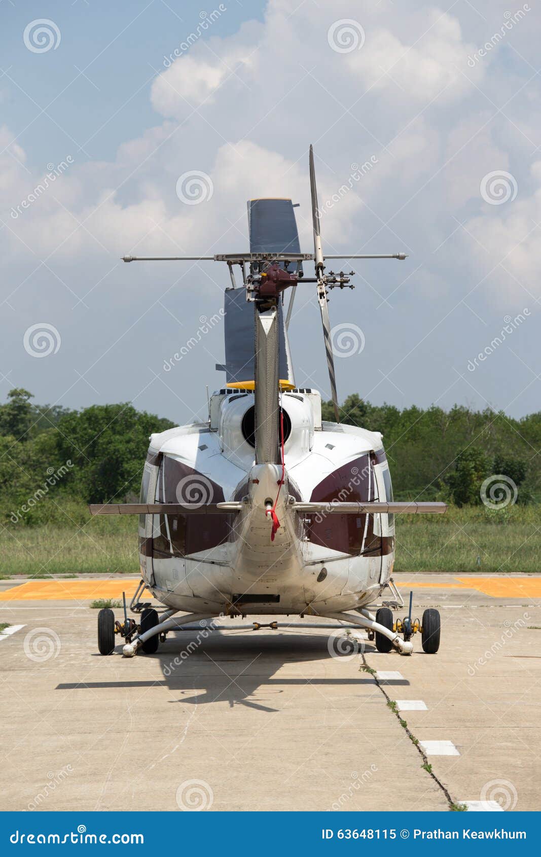 Back of Helicopter Parking at Airfield Stock Image - Image of ...