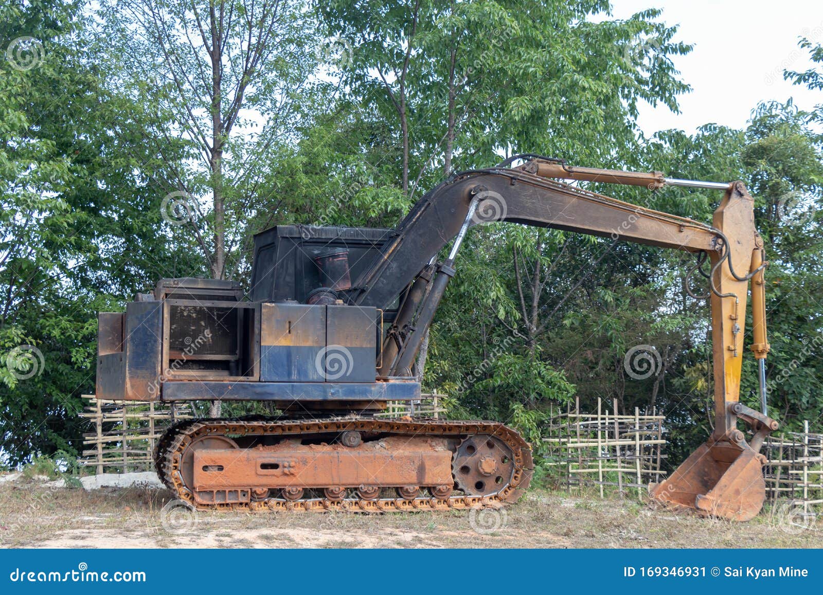 Back hoe in filed stock image. Image of outdoor, heavy - 169346931