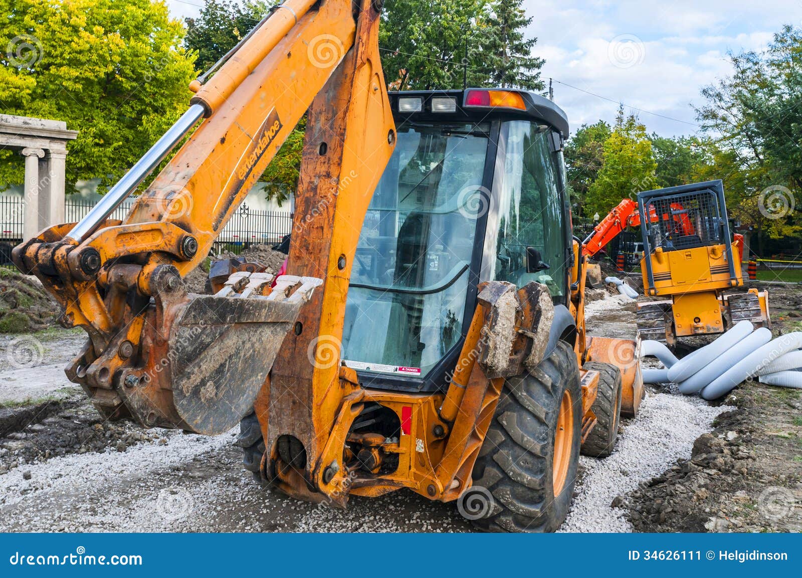 Back hoe heavy machinery stock image. Image of environment - 34626111