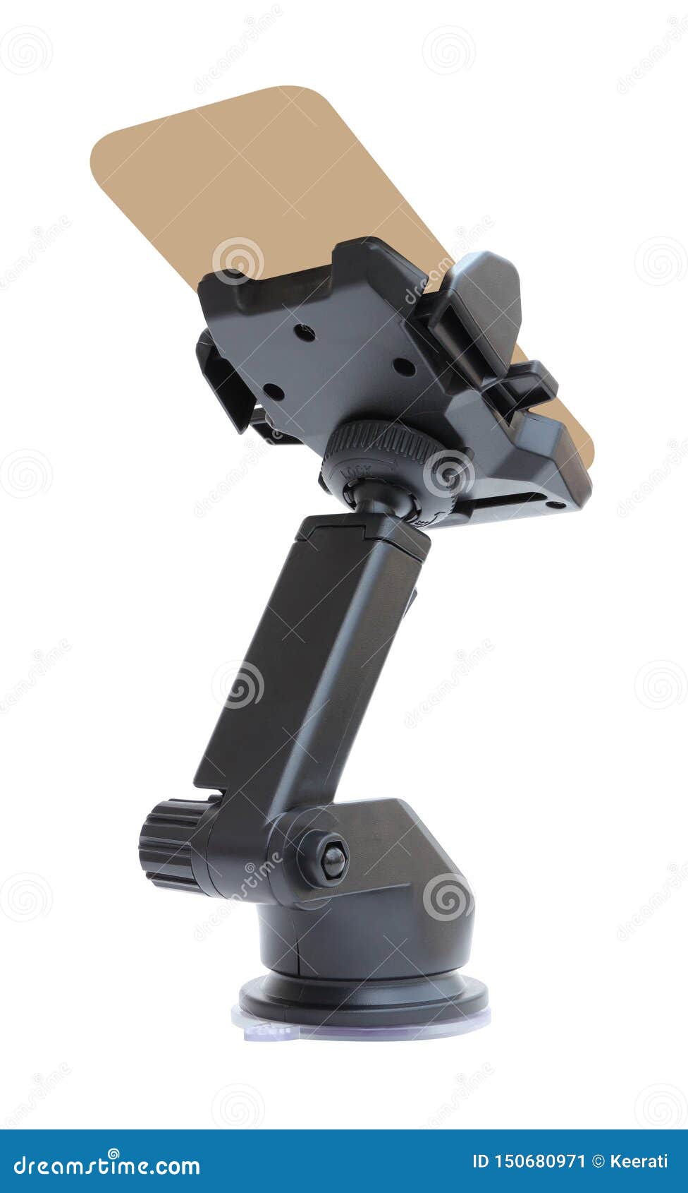 Back of Holder with Template Smartphone on White Background Stock Image ...