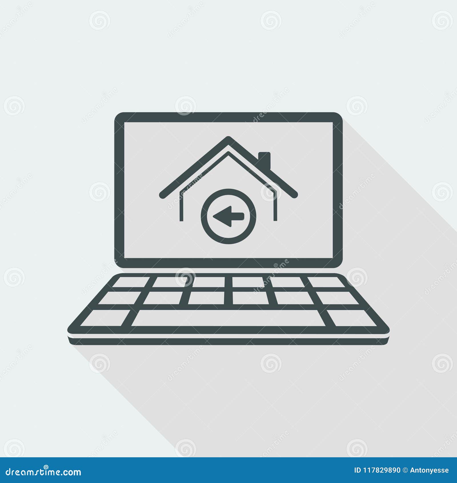 Back Home Button - Vector Flat Icon Stock Vector - Illustration of ...