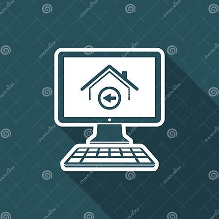 Back Home Button - Vector Flat Icon Stock Vector - Illustration of ...