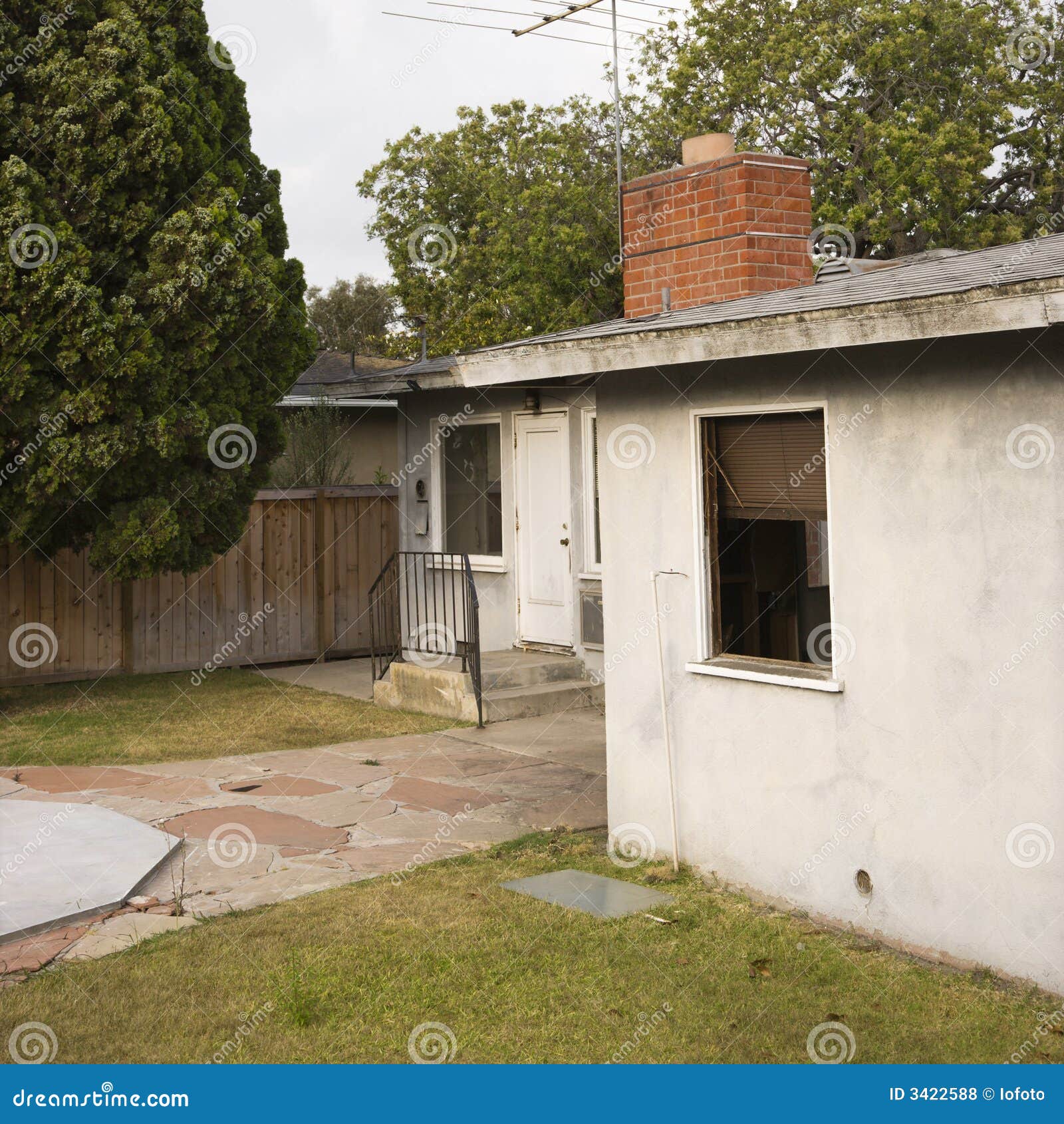Back of house. stock photo. Image of square, yard, backyard - 3422588
