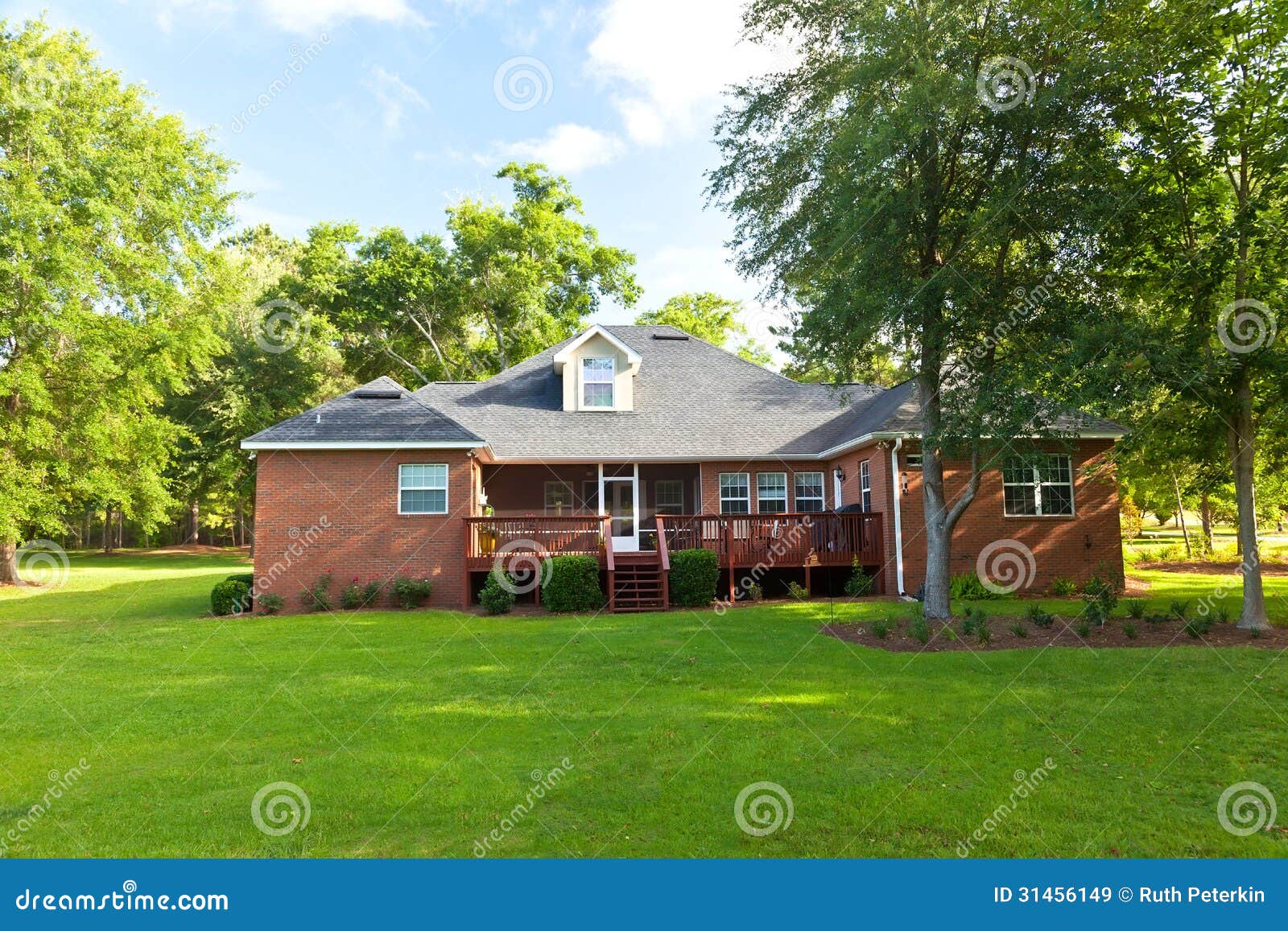 Back of House stock image. Image of lawn, pine, buildings - 31456149