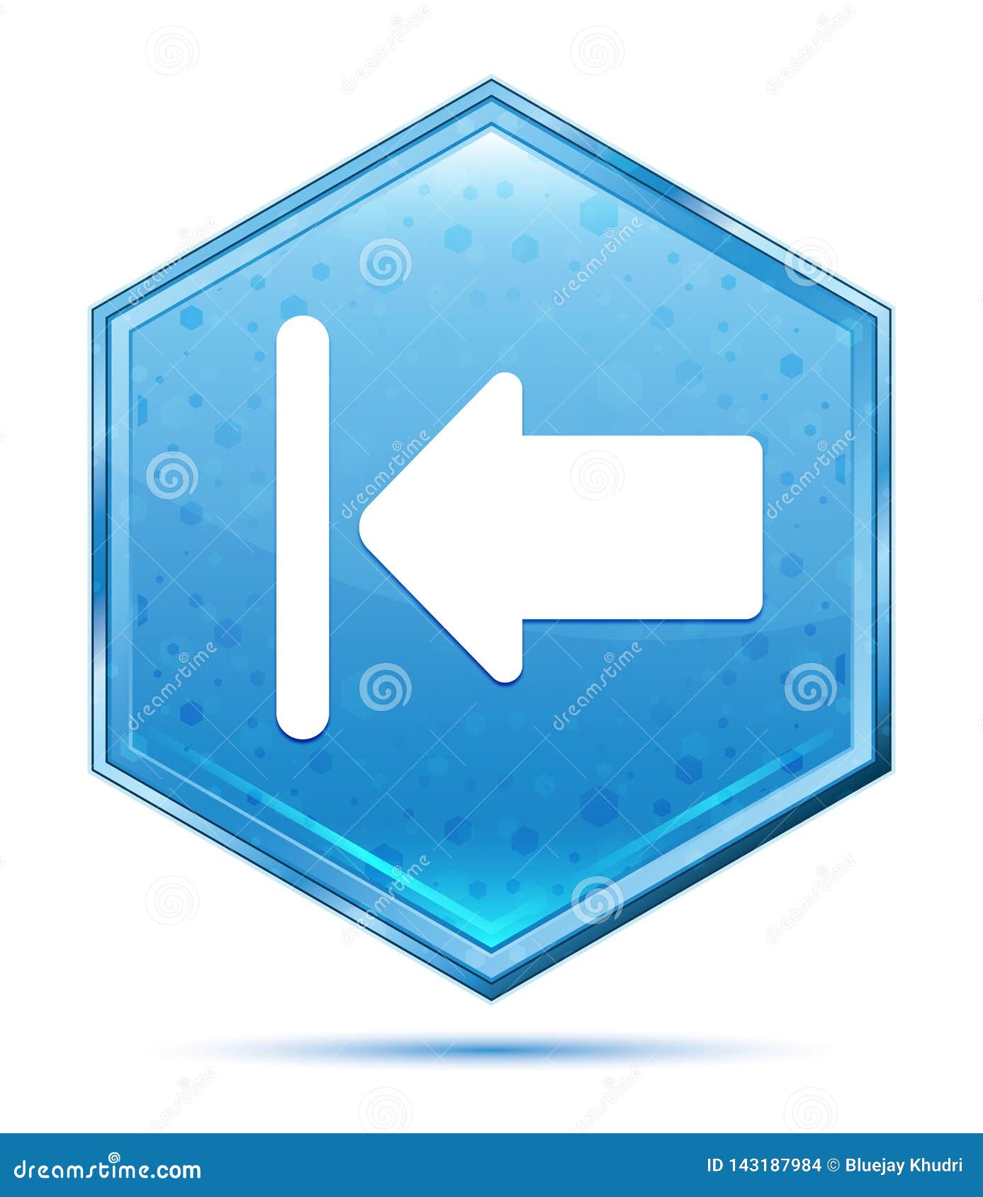 Back Icon Crystal Blue Hexagon Button Stock Illustration - Illustration ...