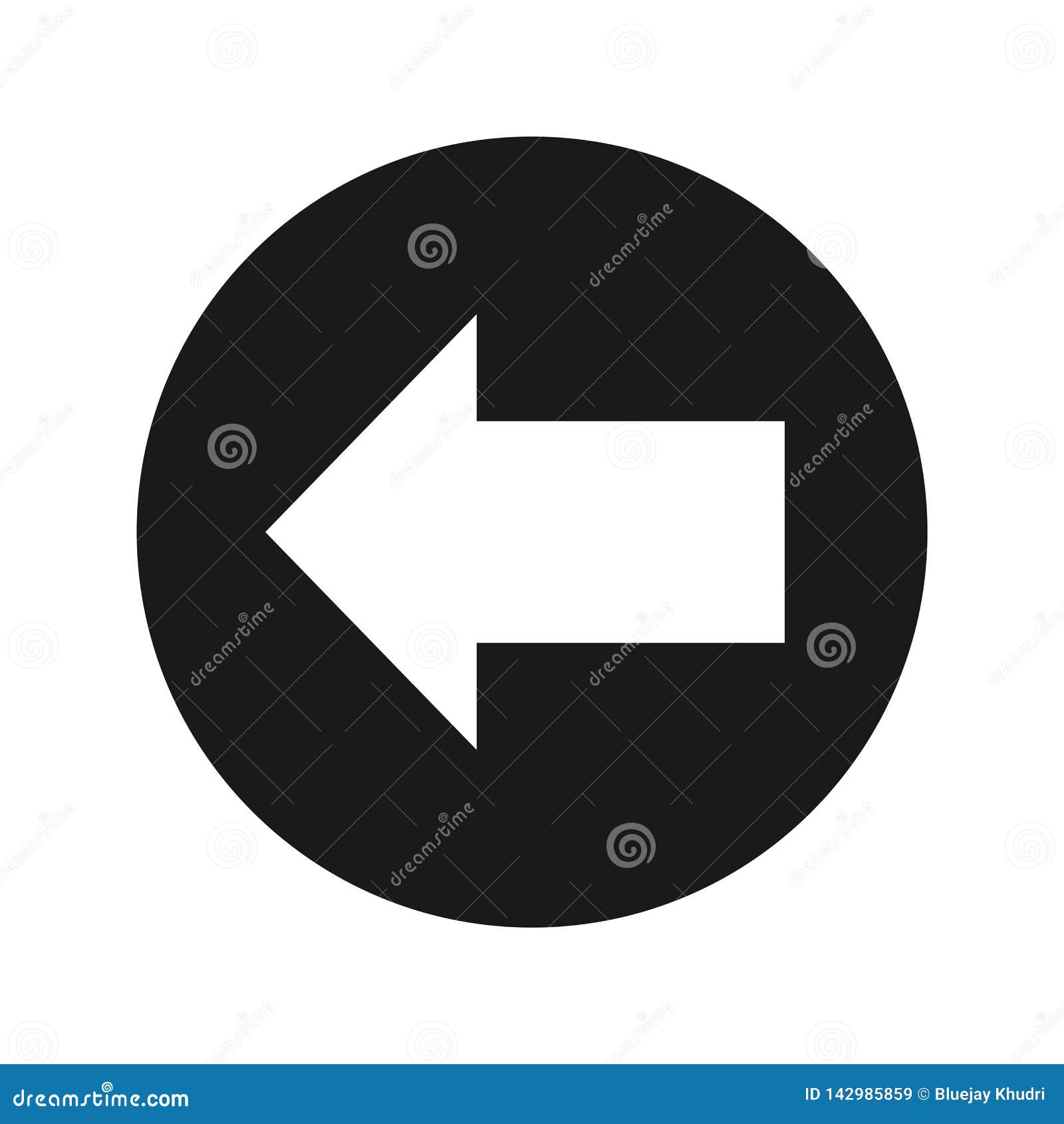 Back Icon Flat Black Round Button Vector Illustration Stock Vector ...