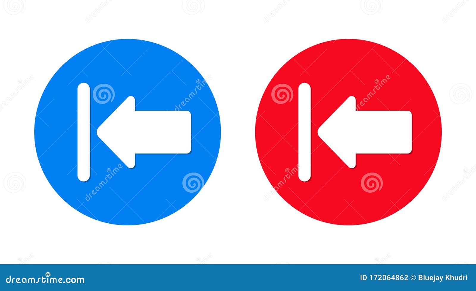 Back Icon Flat Trendy Round Button Set Stock Vector - Illustration of ...