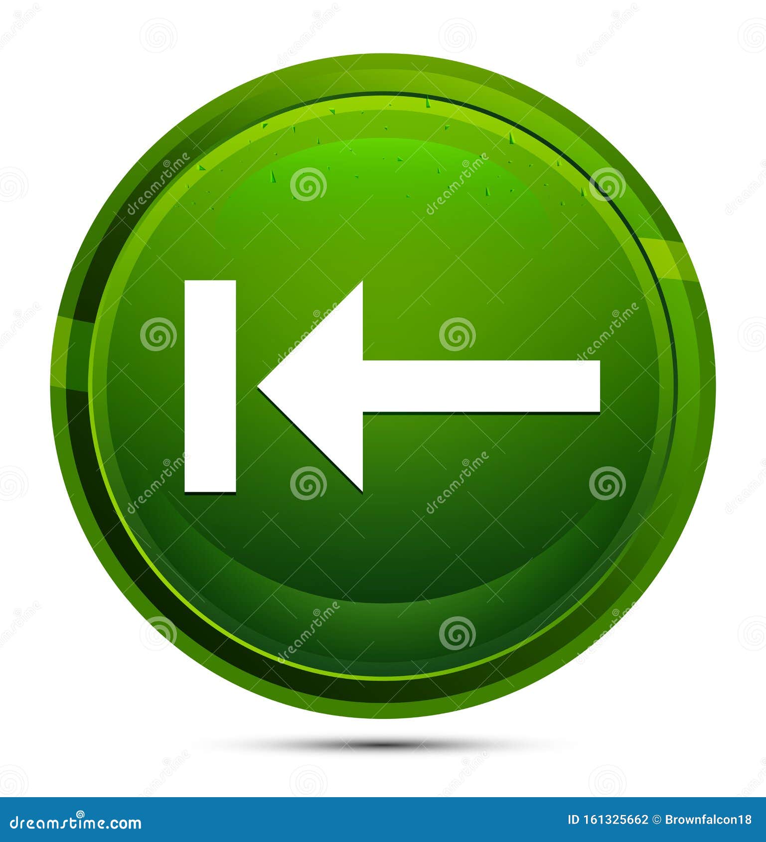 Back Icon Glassy Green Round Button Illustration Stock Vector ...