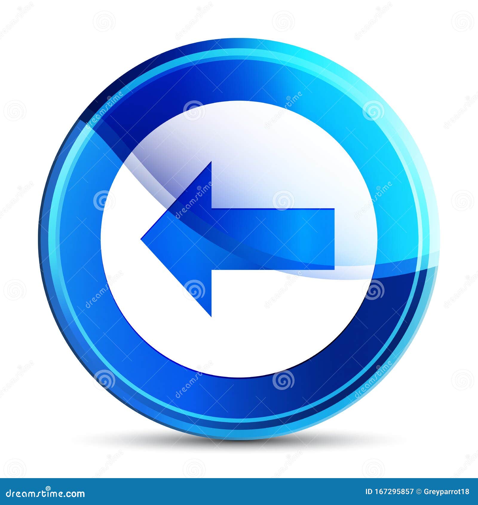 Back Icon Glassy Vibrant Sky Blue Round Button Illustration Stock ...