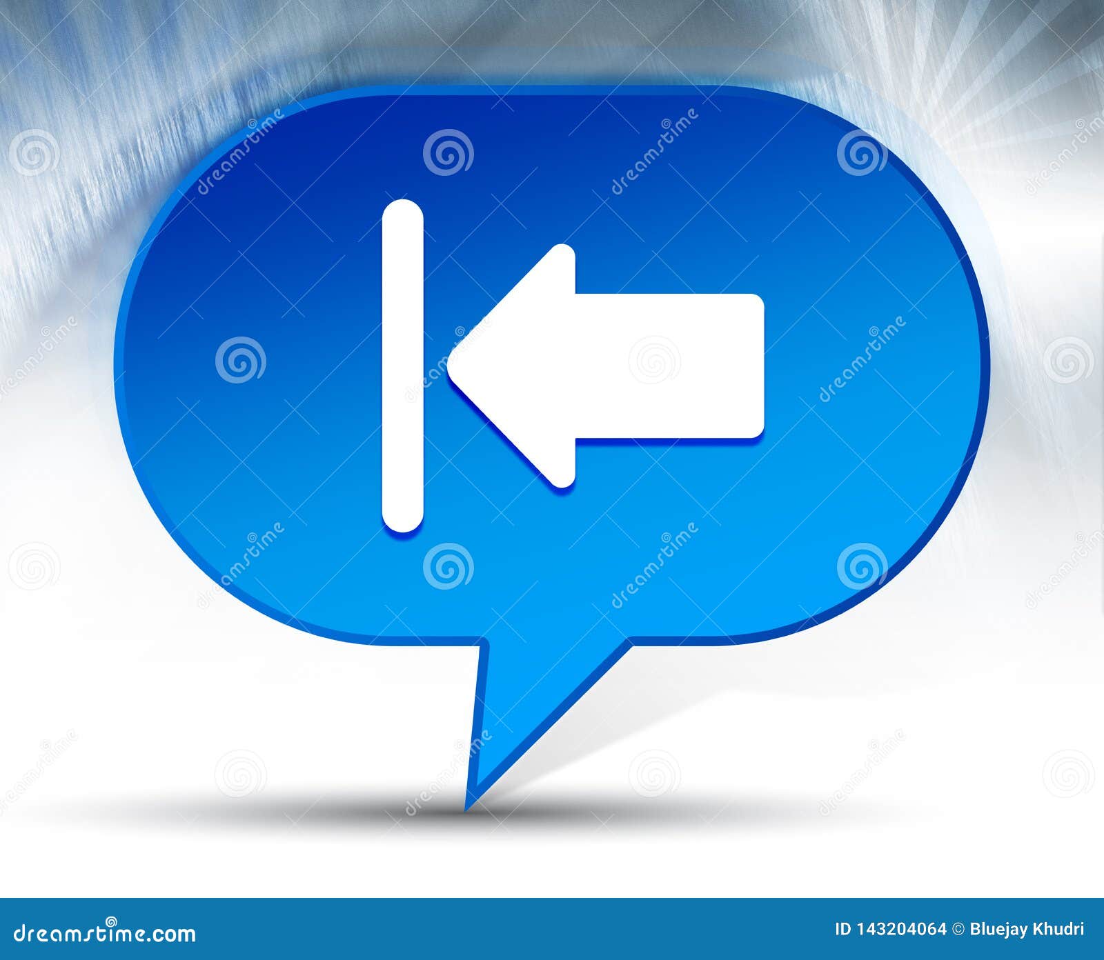 Back Icon Blue Bubble Background Stock Illustration - Illustration of ...