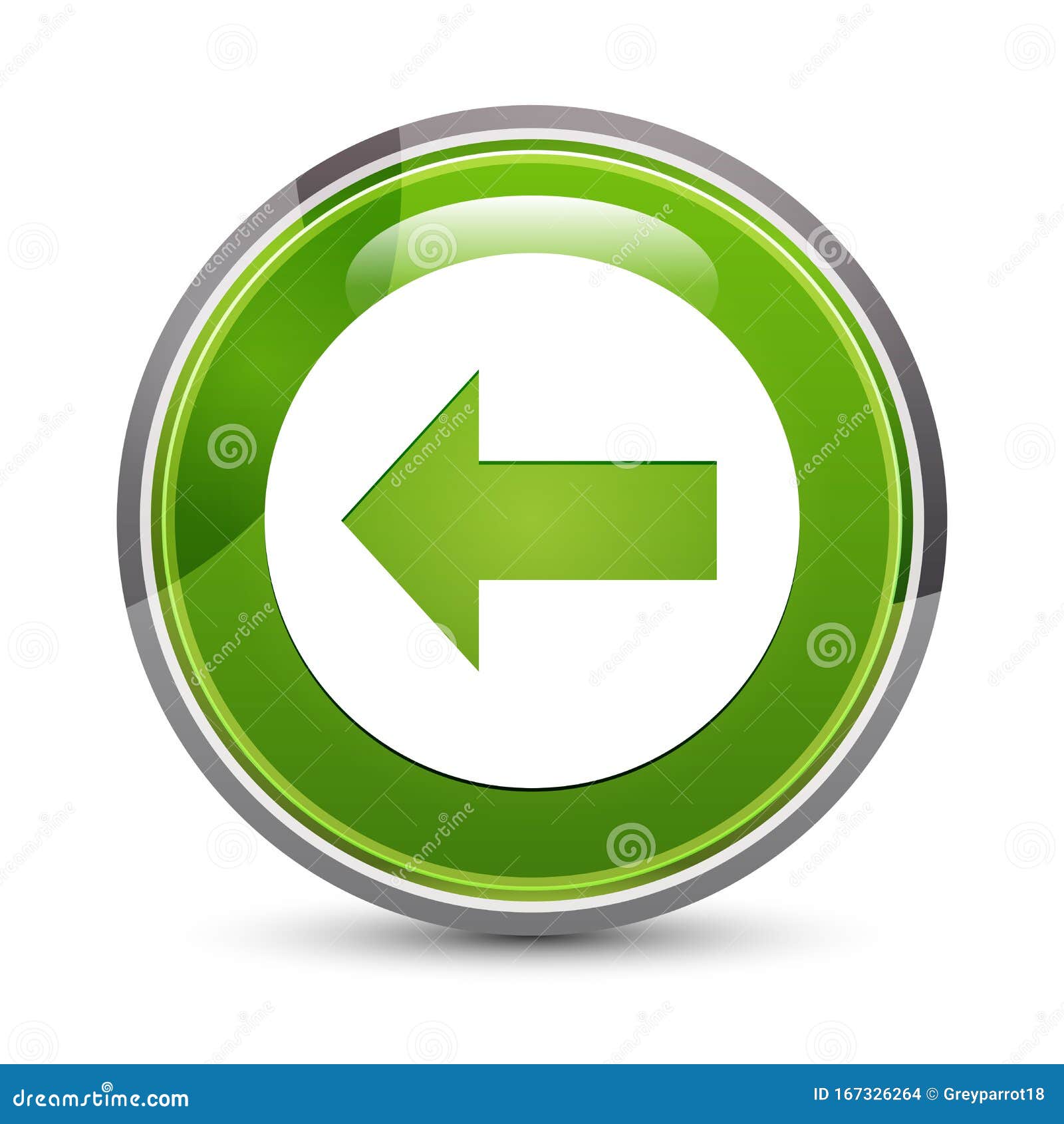 Back Icon Elegant Green Round Button Vector Illustration Stock Vector ...