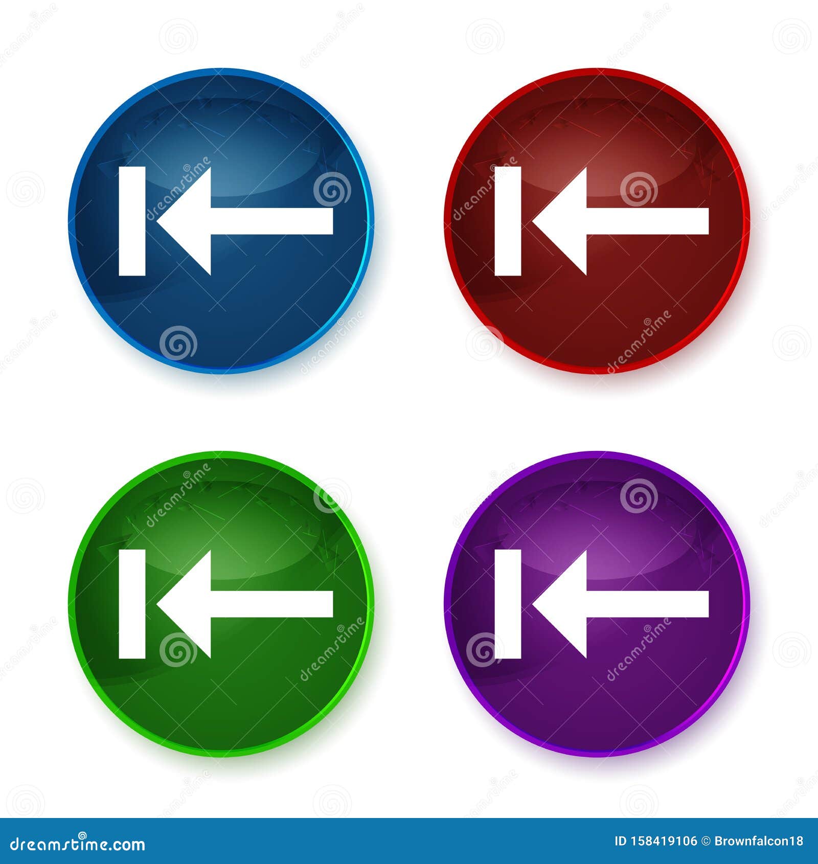 Back Icon Shiny Round Buttons Set Illustration Stock Vector ...