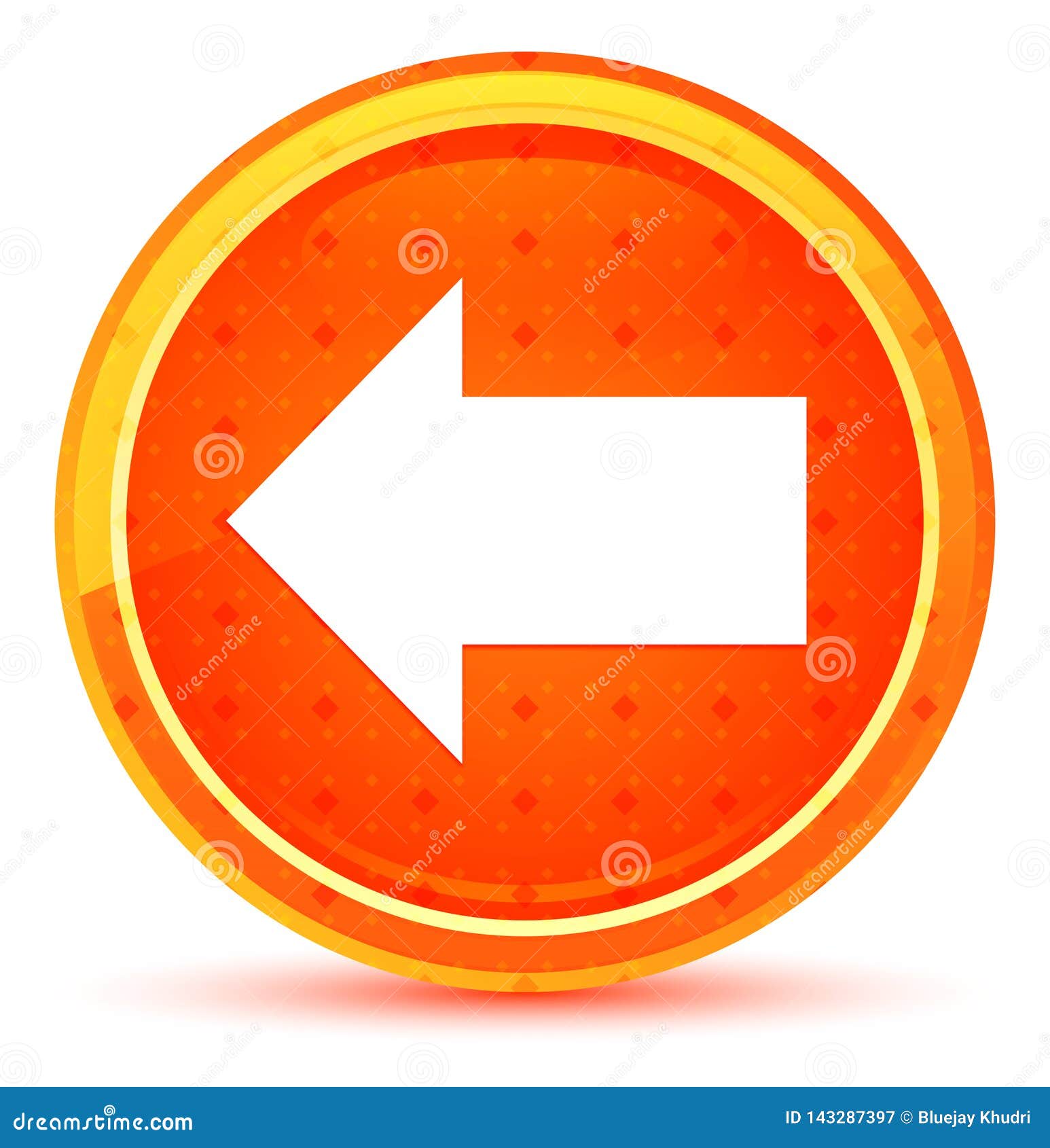 Back Icon Natural Orange Round Button Stock Illustration - Illustration ...