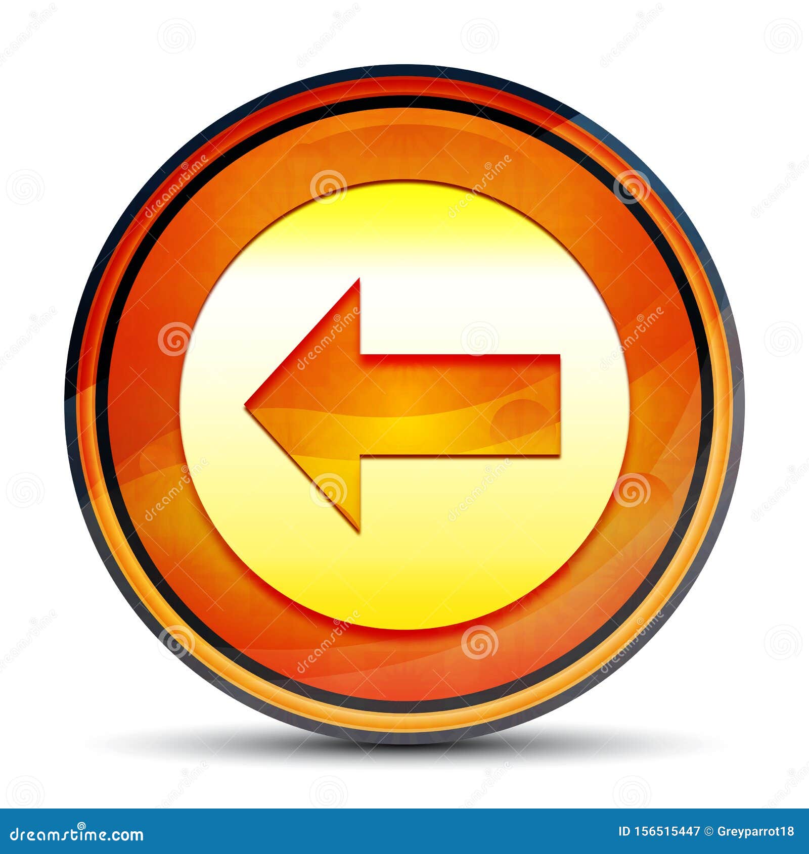 Back Icon Shiny Bright Orange Round Button Illustration Stock ...